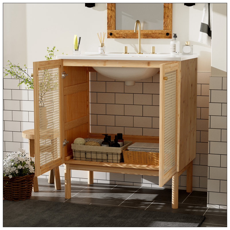 Bayou Breeze 30" rattan doors Bathroom Vanity | Wayfair